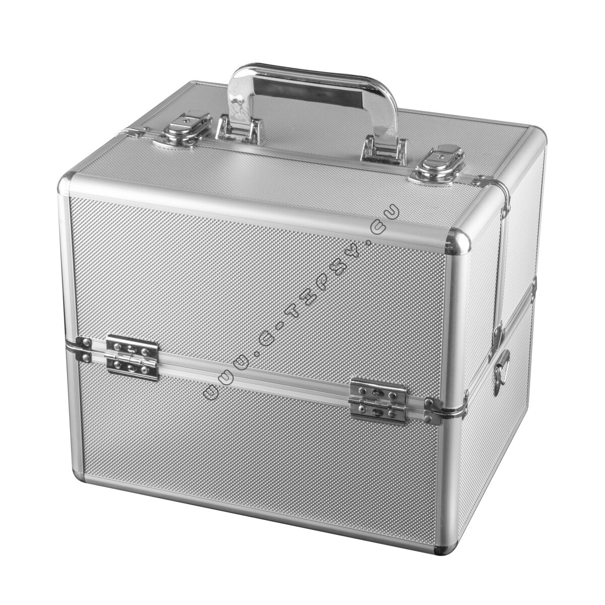 Kuferek kosmetyczny 32cm srebrny do paznokci